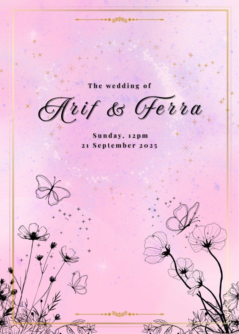 Wedding Card (Glinda) PDF: 2 pages , Hobbies & Toys, Occasions & Party ...