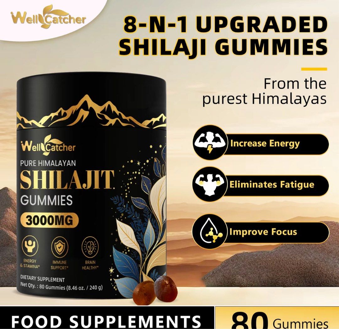 Well Catcher Pure Himalayan Shilajit Gummies 3000mg, Health & Nutrition ...