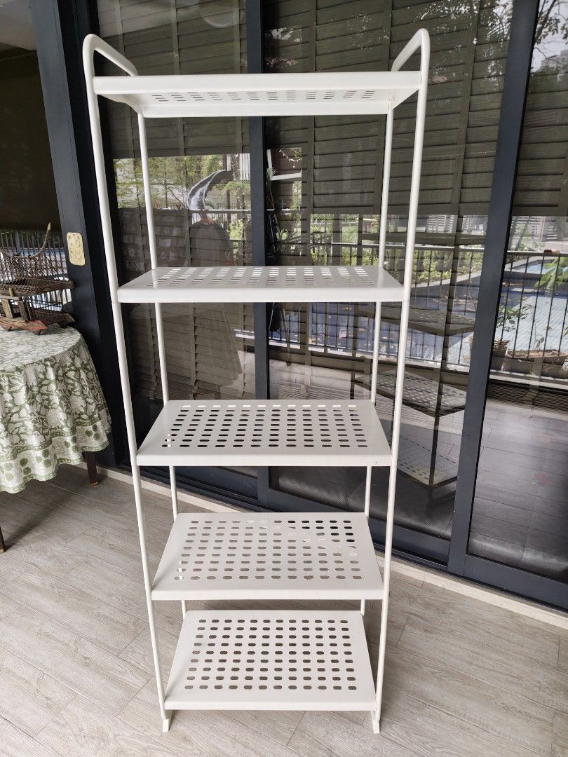 White Metal Shelf - 5 Tier, Furniture & Home Living, Furniture, Shelves ...