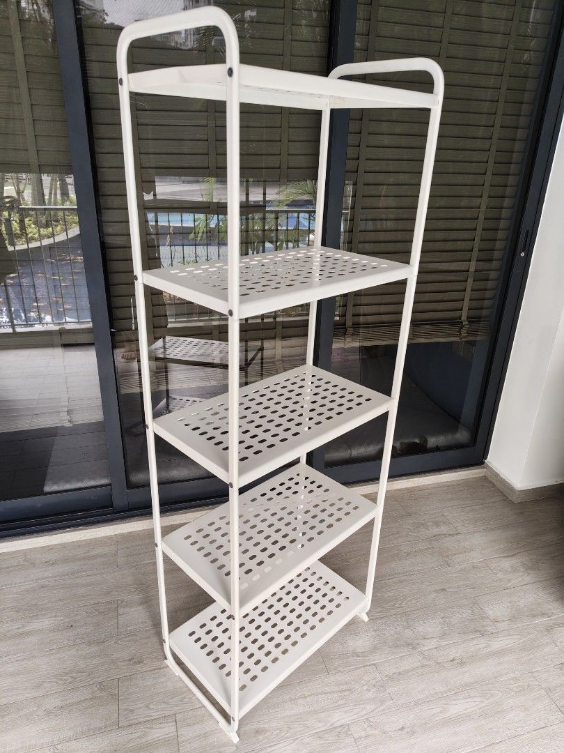 White Metal Shelf - 5 Tier, Furniture & Home Living, Furniture, Shelves ...