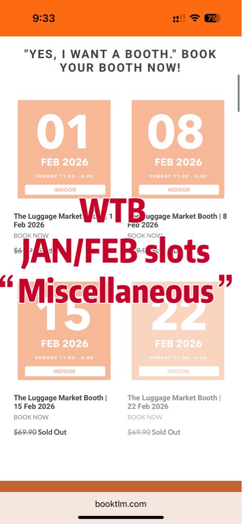 WTB The Luggage Market Booth - Feb 2026, Tickets & Vouchers, Event ...