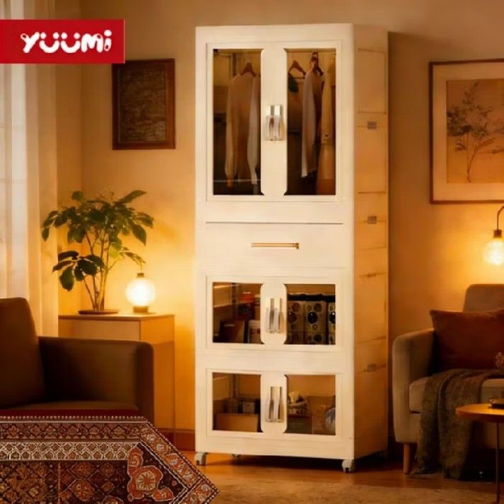 Yuumii White Glass Door Wardrobe, Furniture & Home Living, Furniture ...