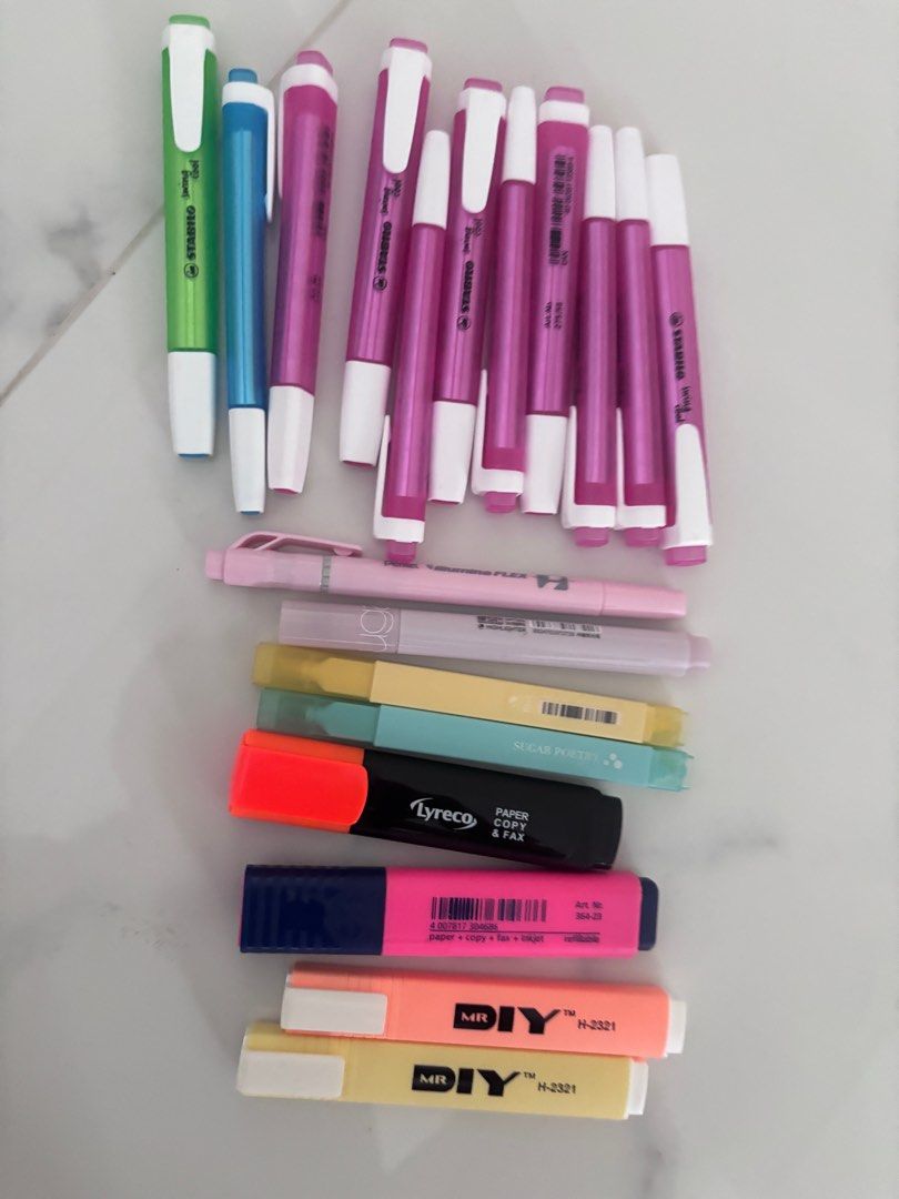 $0.8 each Highlighters Bundle - Stabilo, Pentel, Lyreco, DIY, Hobbies ...