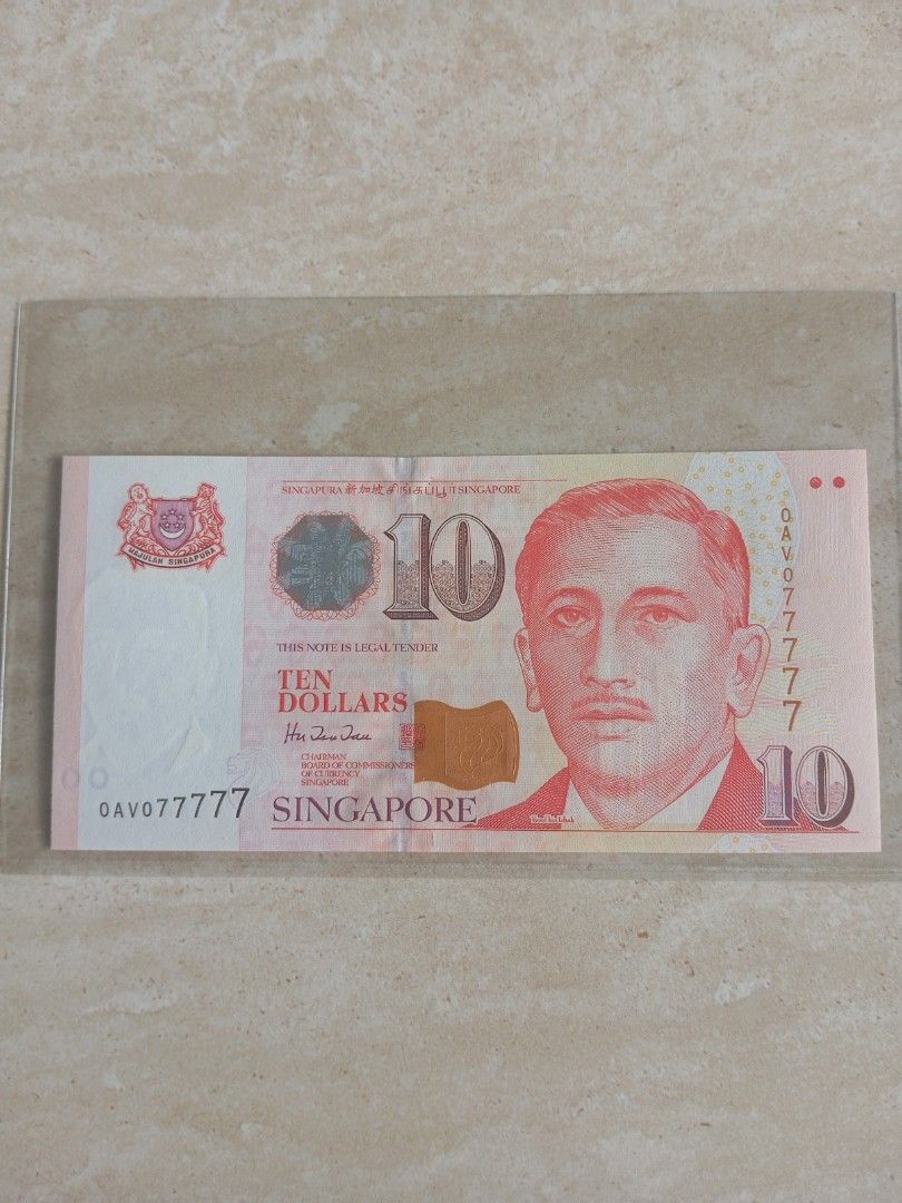 0AV077777 SINGAPORE $10 PORTRAIT BCCS HTT FANCY S/N UNC, Hobbies & Toys ...