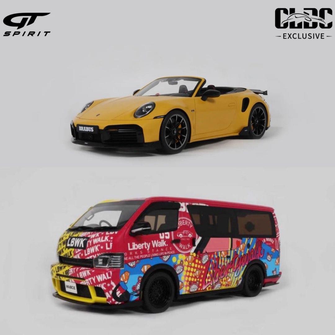 1/18 CLDC Exclusive Ottomobile Toyota Hiace LBWK & Gt Spirit Brabus 911 ...