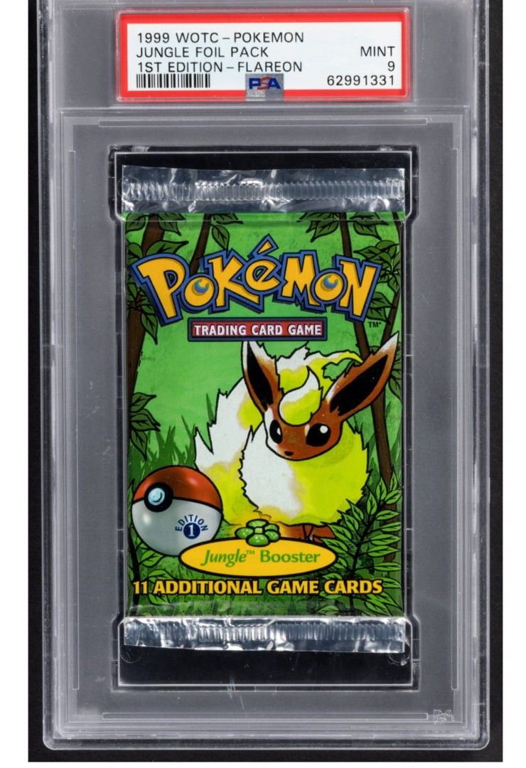 1999 Pokemon Jungle 1st Edition Flareon Booster Pack PSA 9, Hobbies ...