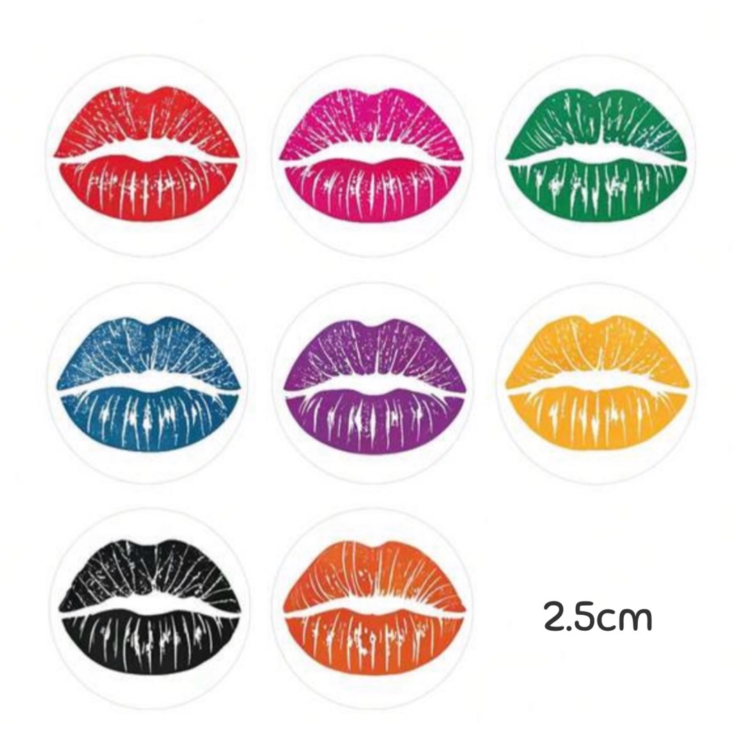 [$2.50 for 50pcs] [$5 for 100pcs] 2.5cm Colourful Lips Motivational ...