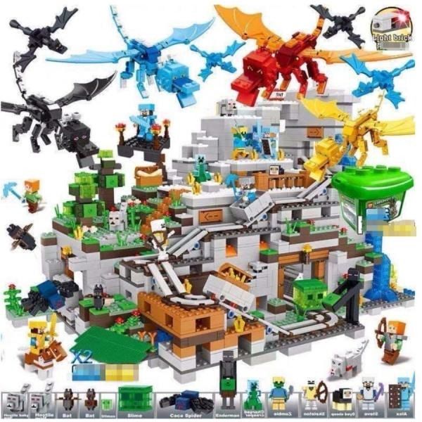 34-Piece Deluxe Minifigure Set, Minecraft Dragon Cave, Compatible with ...