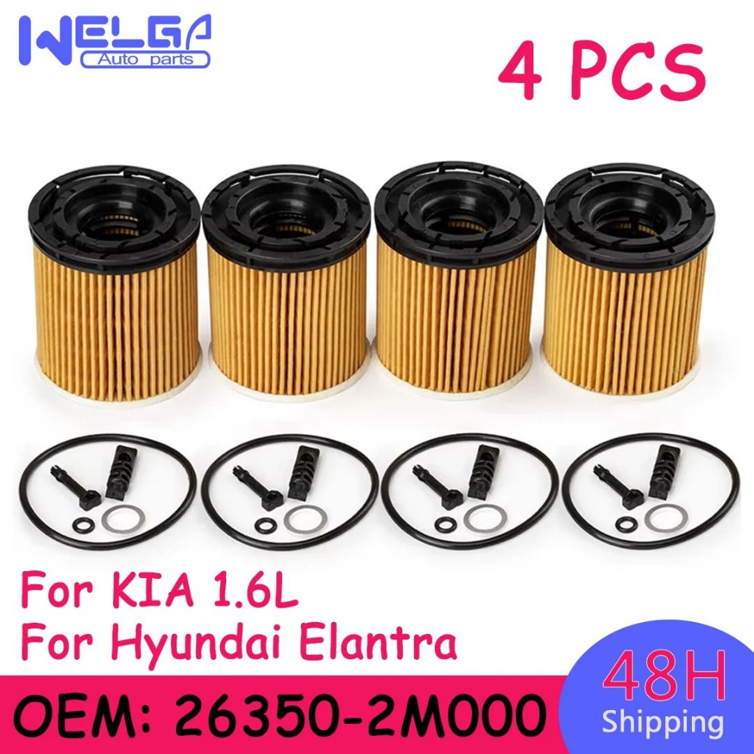 4x Car Filter K3 Oil Filter Filter Cotton Paper Fuel Filter For KIA K3 ...