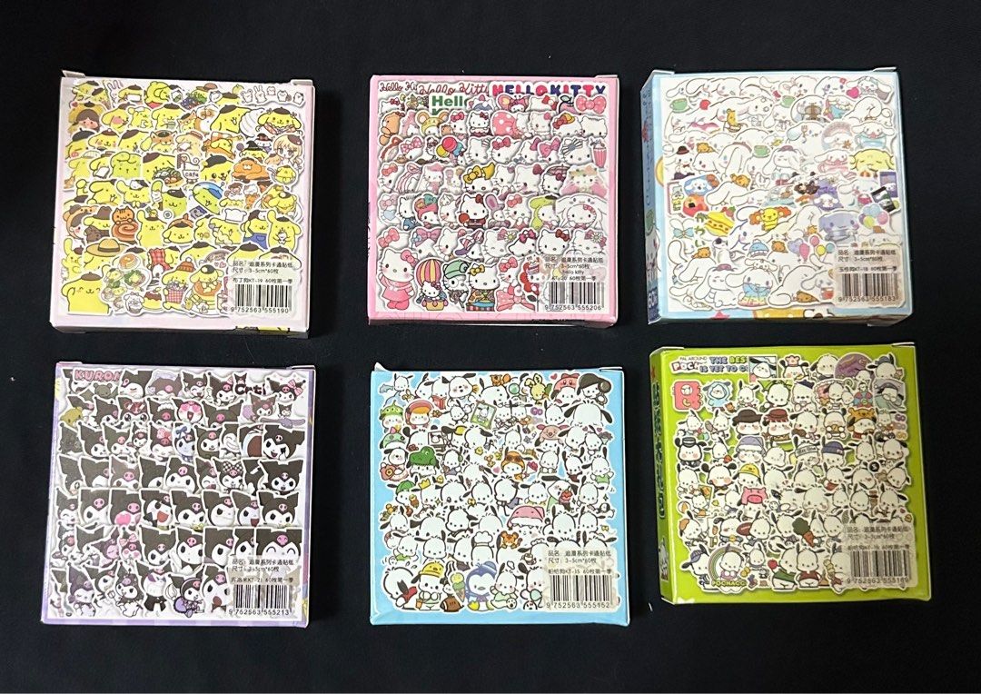 63 pc Sanrio Sticker Box Set - Waterproof Kawaii Flake Stickers ...