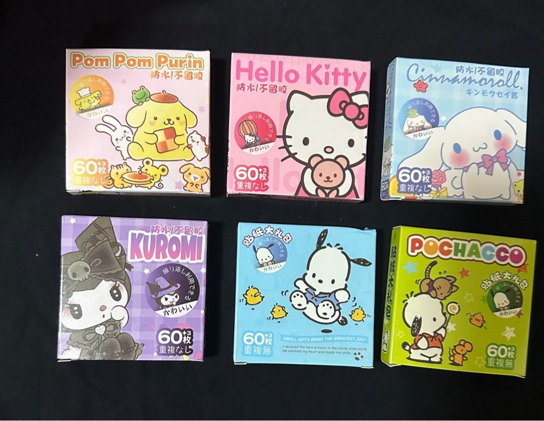 63 pc Sanrio Sticker Box Set - Waterproof Kawaii Flake Stickers ...