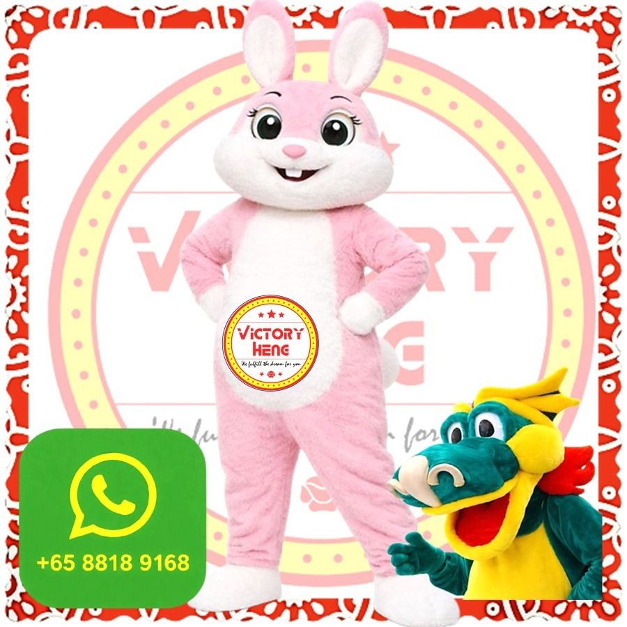 🐇 Pink Bunny Rabbit Mascot, Hobbies & Toys, Occasions & Party Supplies ...