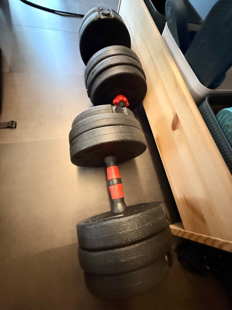 Adjustable Dumbbell Set, Sports Equipment, Exercise & Fitness, Weights ...