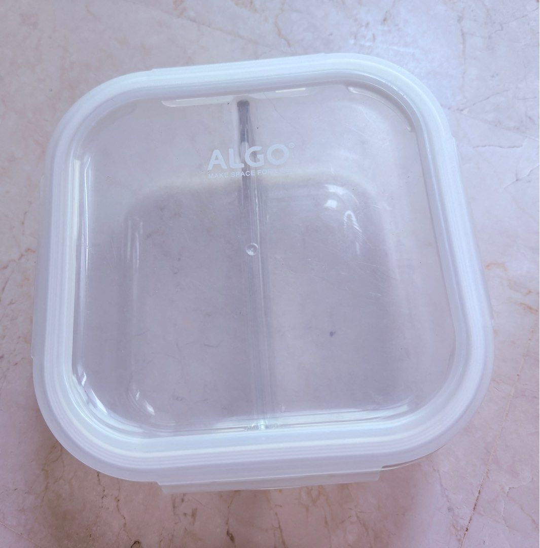 Algo Divided Glass Food Container with Lid, Furniture & Home Living ...