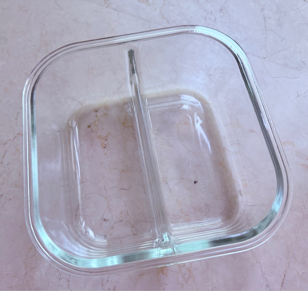 Algo Divided Glass Food Container with Lid, Furniture & Home Living ...