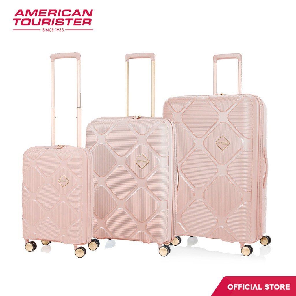 American Tourister Rose Gold Luggage Set, Hobbies & Toys, Travel ...