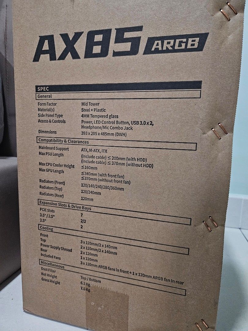 Antec AX85 ARGB Mid-Tower Case, Computers & Tech, Parts & Accessories ...
