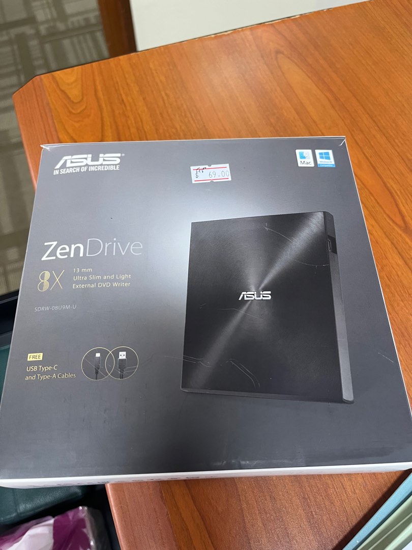 ASUS ZenDrive 8X External DVD Writer, Computers & Tech, Parts ...