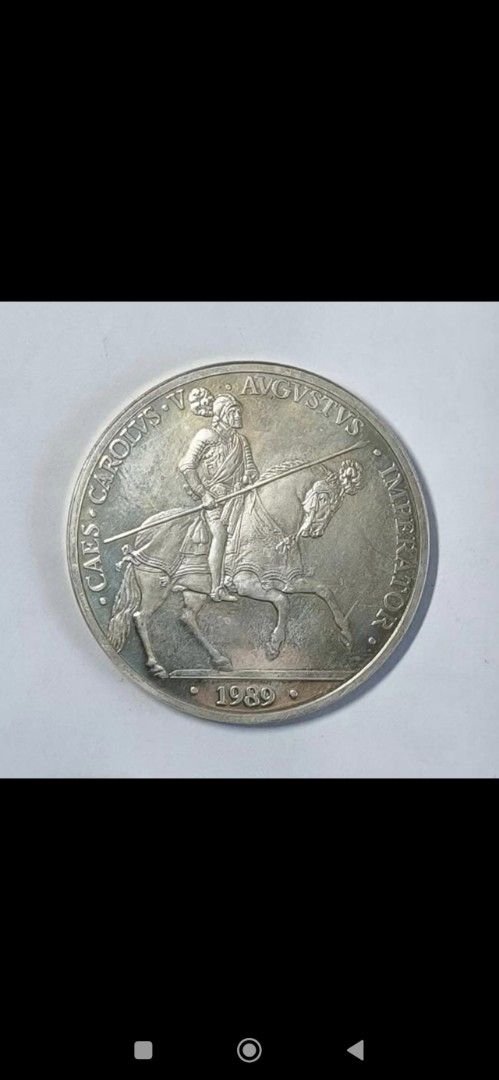 AT SPOT PRICE silver large 5 ecu 1989 Spain vintage commemorative coin ...