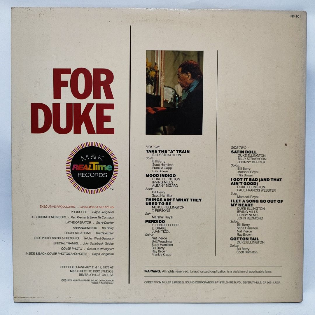 Bill Berry - For Duke (Direct to disc, M&K, first pressing), Hobbies ...
