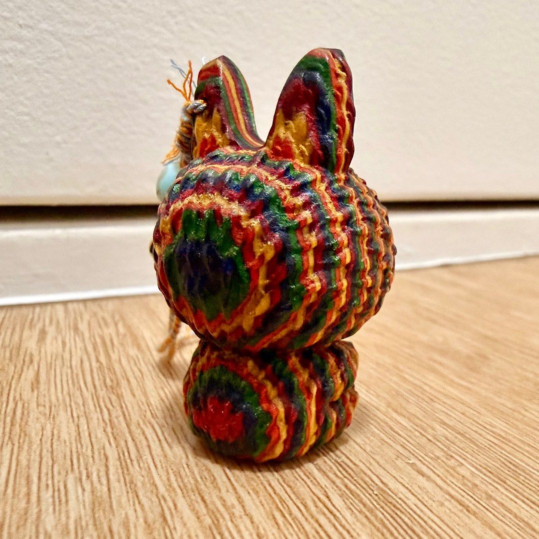 BN Wooden LABUBU Bunny Figurine 4.8cm Smartphone Bags Pendant Cloud ...