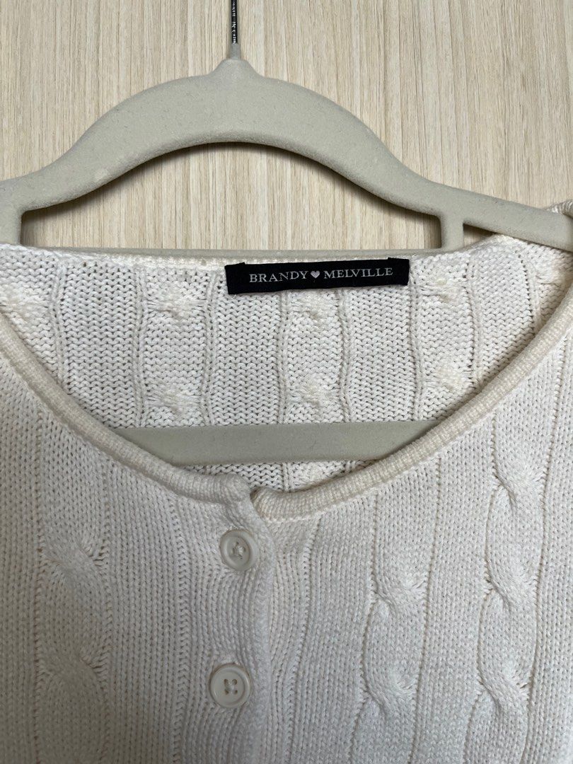 Brandy Melville Athelia Cable Cardigan, Women's Fashion, Coats, Jackets ...