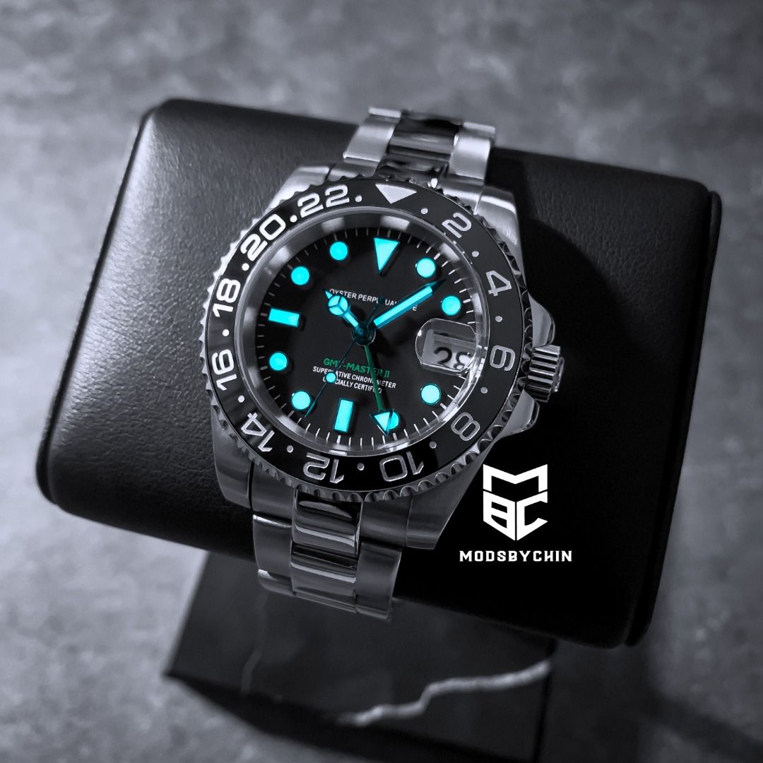 [BUILD] Seiko GMT Master 2 Classic Black Mod, Men's Fashion, Watches ...