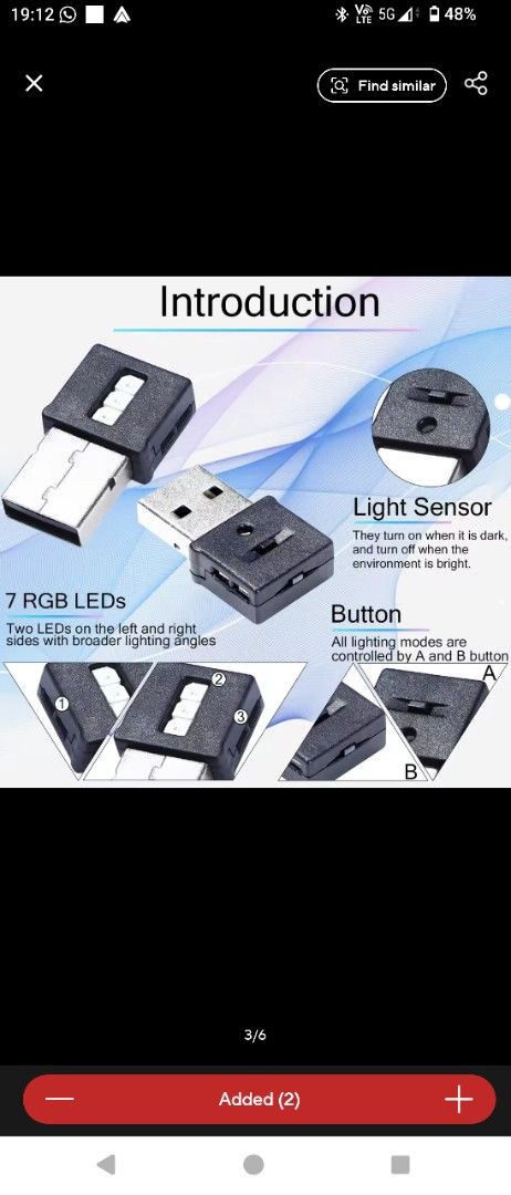 Car USB Type-A Ambient Light Sensor/Mood light, Car Accessories ...