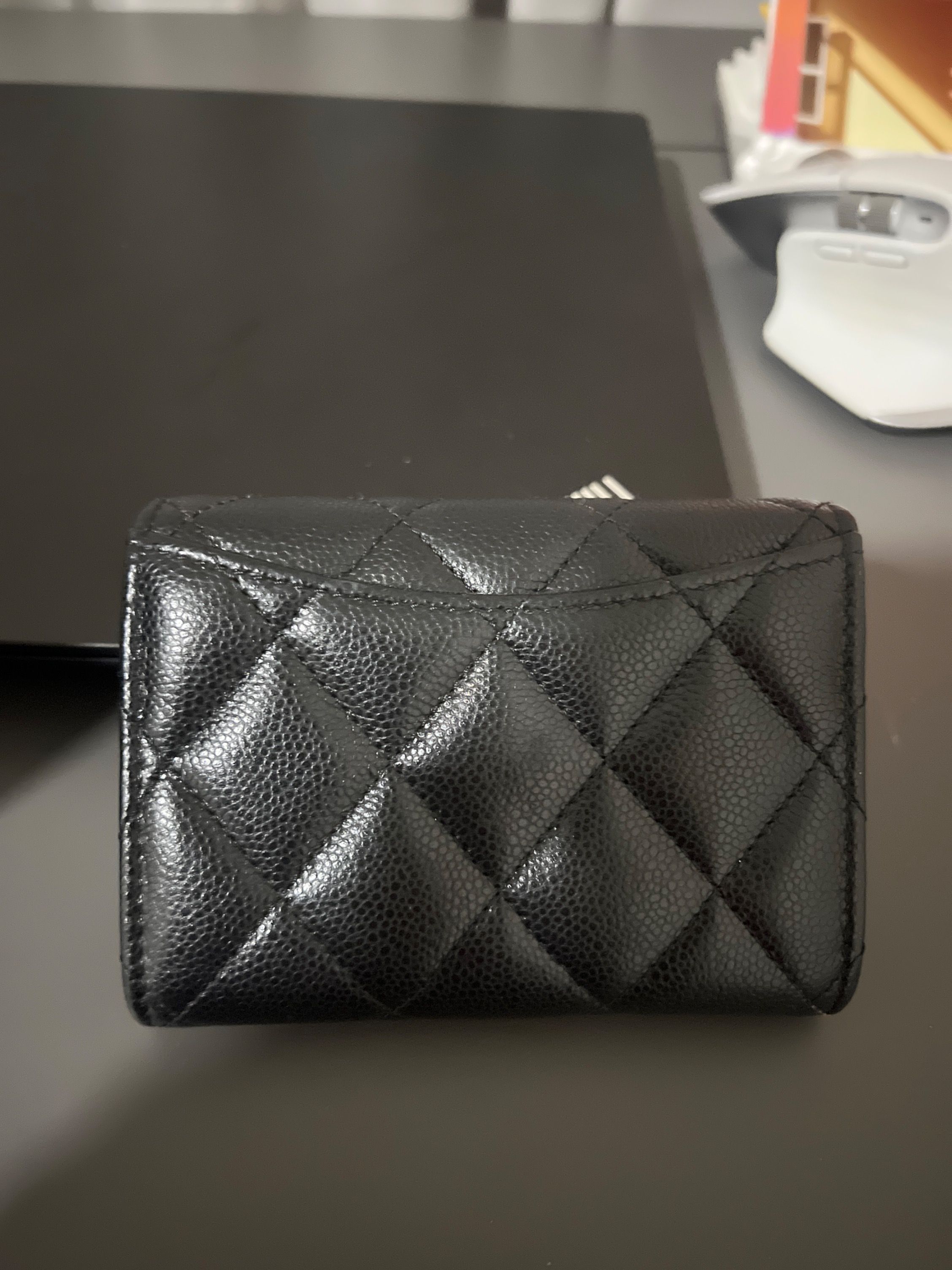 Chanel caviar leather double card holder (chip version), 100% authentic ...