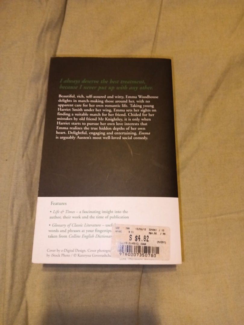 Collins Classics Emma by Jane Austen, Hobbies & Toys, Books & Magazines ...