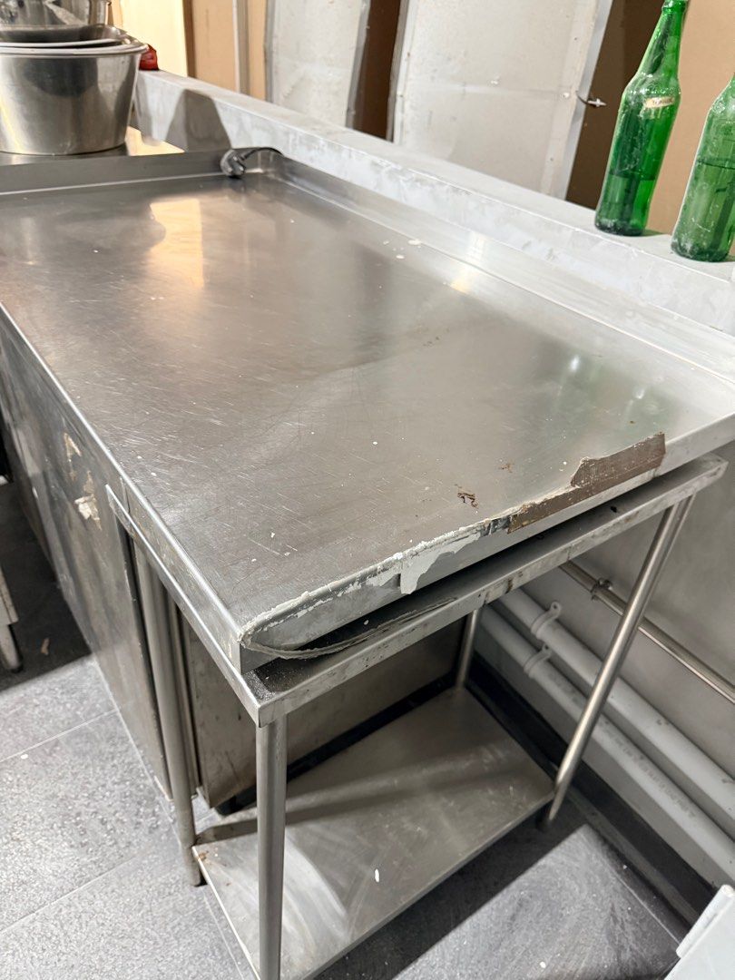 Commercial Stainless Steel Work Table with Freezer, Furniture & Home ...