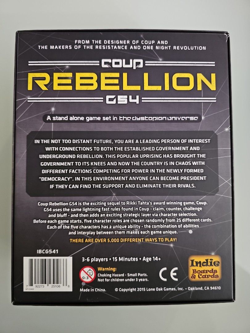 Coup Rebellion G54 Board Game, Hobbies & Toys, Toys & Games on Carousell