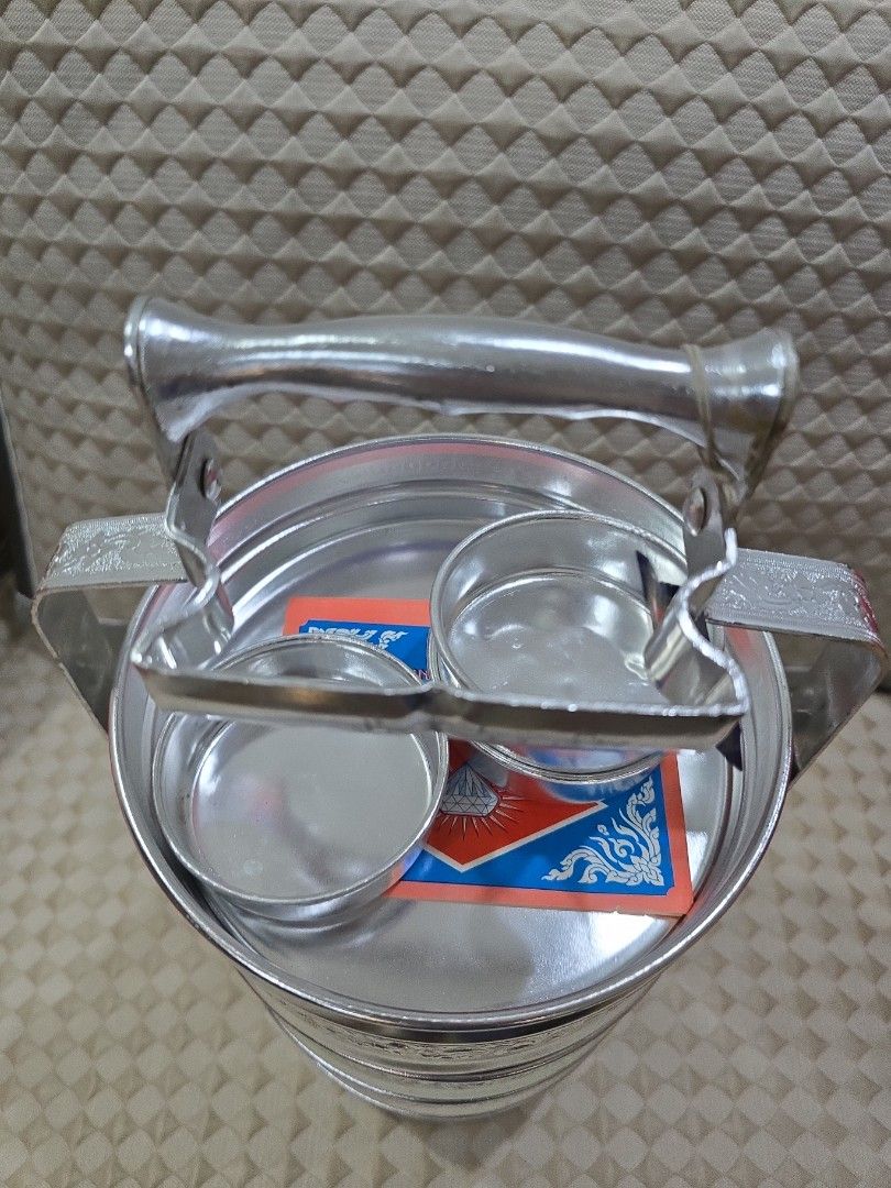 Diamond Brand Thai Vintage Silver Tiffin Carrier Tingkat with Intricate ...