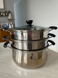 GMI International Stainless Steel 3 Layers Layer Tier Dim Sum Steamer ...