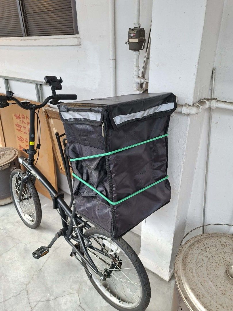 Folding Bike with Delivery Bag and Phone Holder, Sports Equipment ...