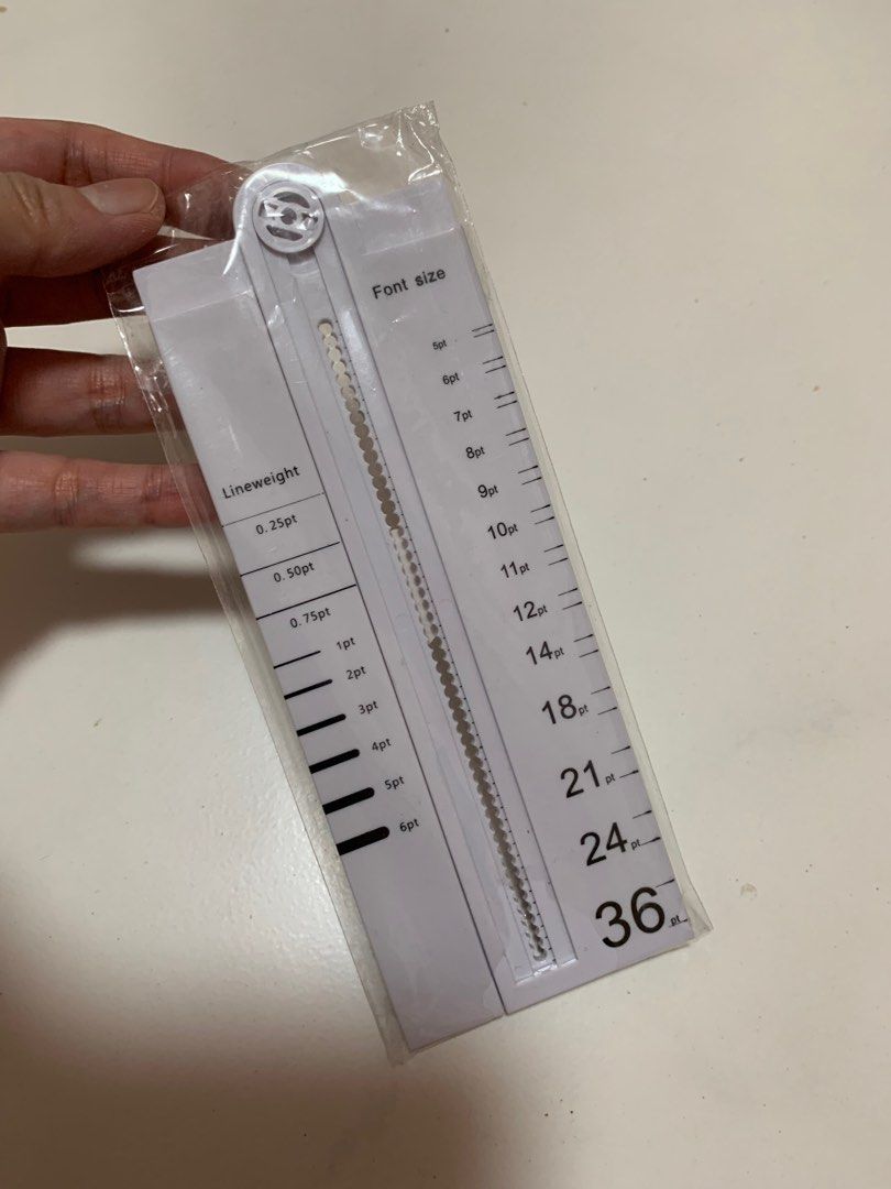 Font Size and Lineweight Ruler, Hobbies & Toys, Stationery & Craft ...