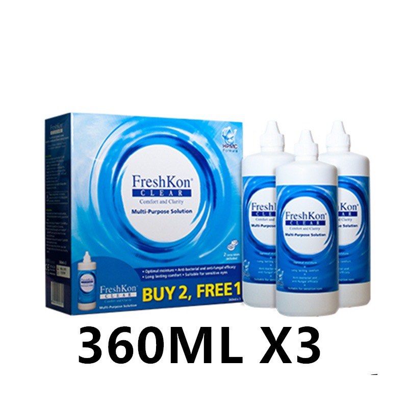 Freshkon Clear Multi Purpose Contact lensSolution (360ml x 3), Beauty ...