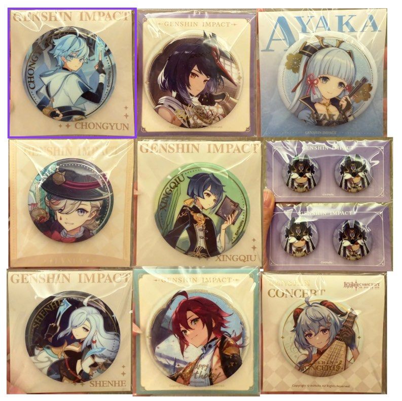 Genshin Impact Character Badges - Various, Hobbies & Toys, Memorabilia ...