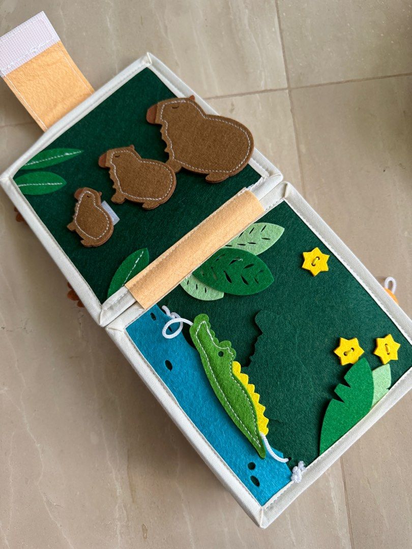 Handmade Felt Activity Book - Capybara Theme, Hobbies & Toys, Books ...