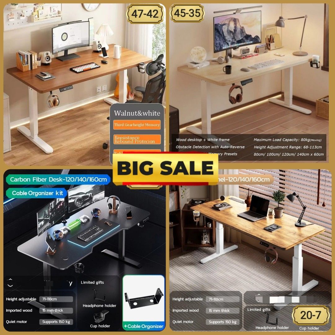 Height Adjustable Electric Table | Ergonomic Standing Desk | PC ...