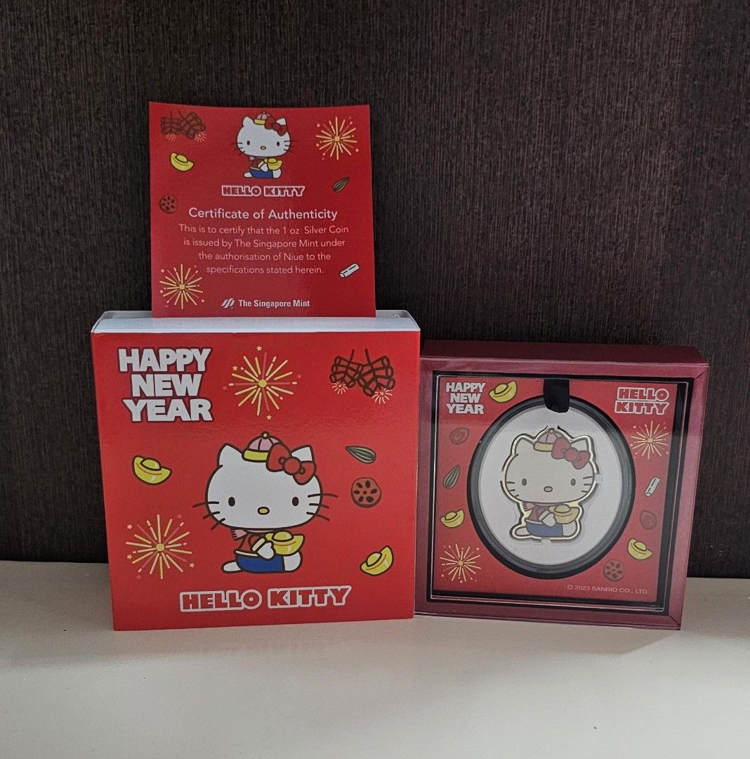 Hello Kitty Happy New Year 1oz Silver Proof Coin, Hobbies & Toys ...