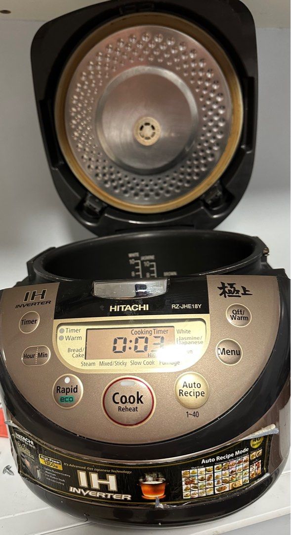Hitachi IH Rice Cooker RZ-JHE18Y, TV & Home Appliances, Kitchen ...