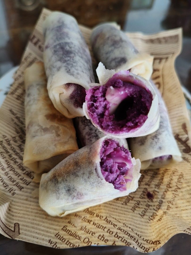 Homemade Purple Sweet Potato Spring Rolls (poppiah), Food & Drinks ...