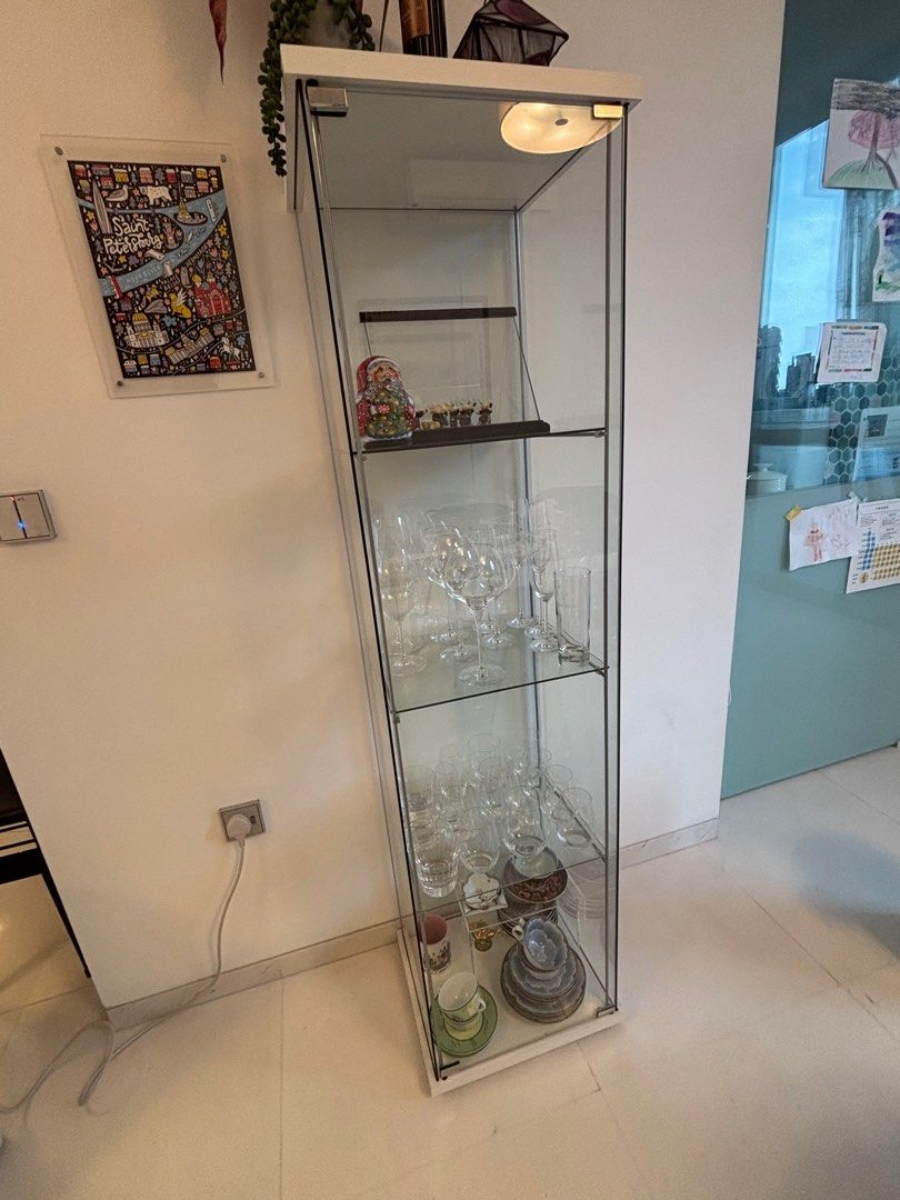 IKEA Glass Display Cabinet, Furniture & Home Living, Furniture, Shelves ...