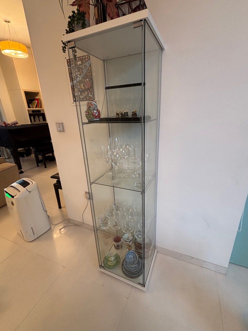 IKEA Glass Display Cabinet, Furniture & Home Living, Furniture, Shelves ...