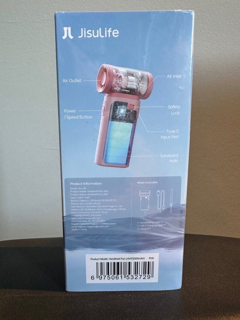 JisuLife Handheld Fan Life9 5000mAh - Pink, Furniture & Home Living ...