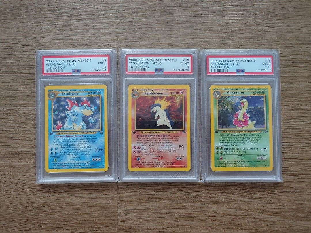 Johto Trio Set Feraligatr Typhlosion Meganium Pokemon Neo Genesis 1st ...