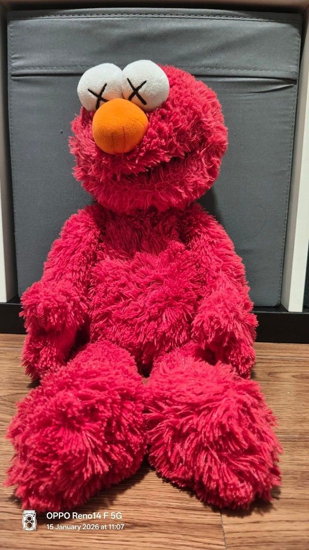 KAWS x Sesame Street Elmo Plush, Hobbies & Toys, Toys & Games on Carousell