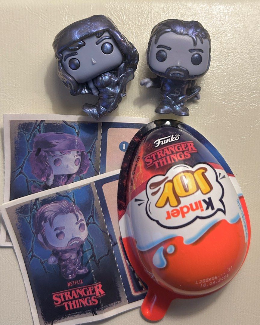 kinder joy stranger things funko — eddie, hopper, Hobbies & Toys, Toys ...