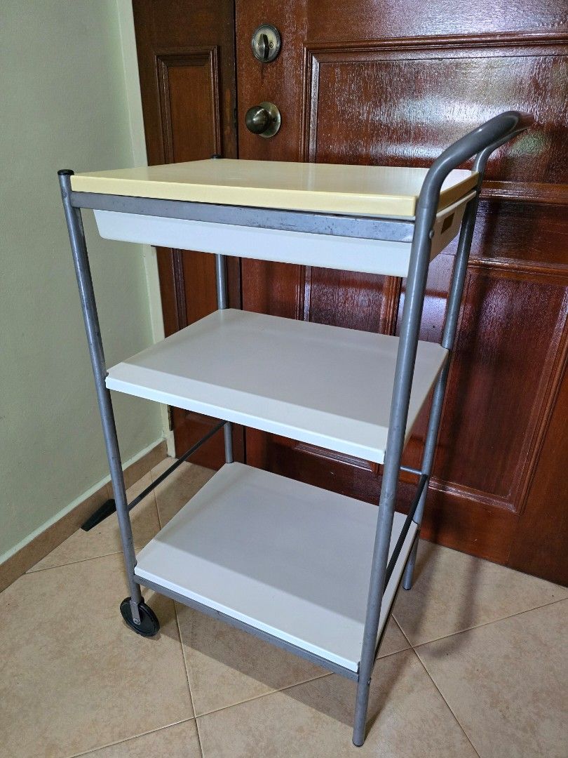 Kitchen Trolley / Metal Rack - IKEA BYGEL, Furniture & Home Living ...
